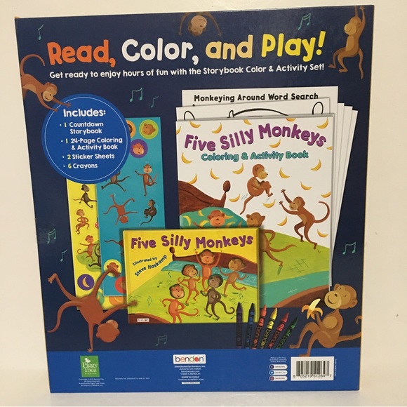 bendon | Toys | Bendon Activity Set Five Silly Monkeysstorybook Color ...